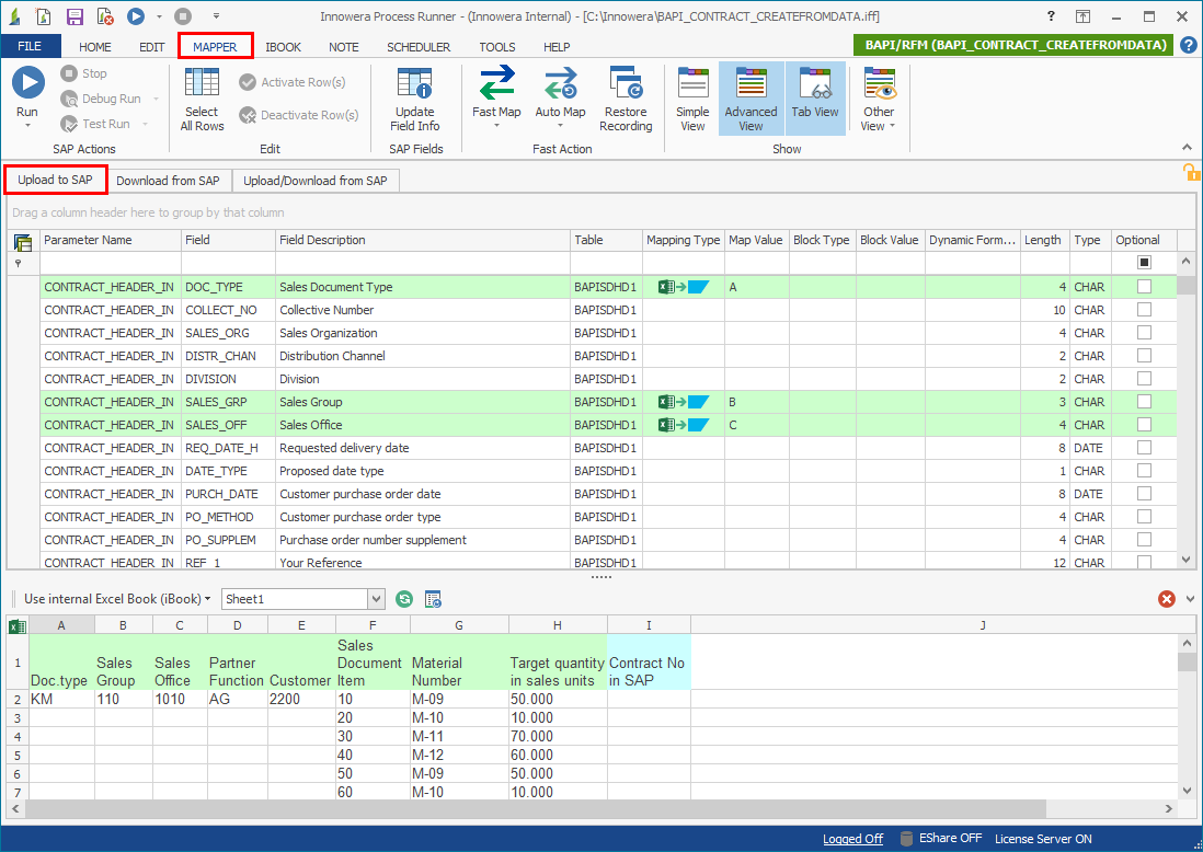 Working With Process Runner Understanding Various Mapping Types Bapirfm Basic